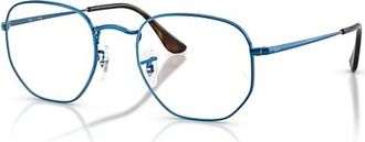 Ray-Ban Hexagonal Optics Blau Fassung Klar Glas Polarisiert 51-21