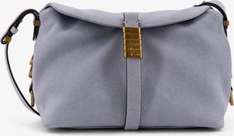 Pinko Suede shoulder bag with metal logo detail - PINKO - gender_Woman