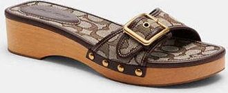 Coach Margot Sandale Aus Signature-Jacquard Mit Holzplateau