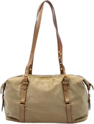 Prada Sac bandouli&egrave;re en toile Pre-owned - Femme - Pre-owned - Beige - Taille: ONE Size