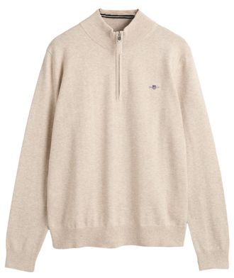 GANT Unisex Kinder Shield Cotton Half Zip Pullover, Light Beige Melange, 146-152 EU