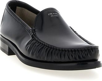 Prada Brushed Leather Loafer - Black