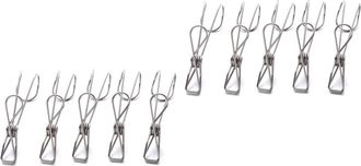 Milisten 2 Sets Multifunktionale Wäscheklammern Wäschehaken Clips Aus Edelstahl Winddicht Für Socken Und Kleidung 5 Stück