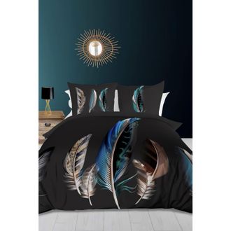 Soleil d'Ocre Streicheln Satz Abdeckung von Tr&ouml;ster, Baumwolle, Grau, 220 x 240 cm