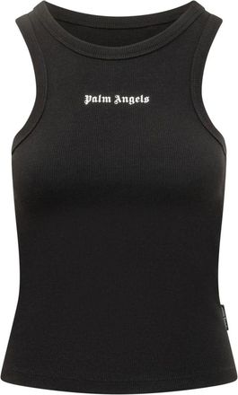 Palm Angels Femme, Tops, Noir, Taille: 36 FR Classic Logo Fitted Tank Top