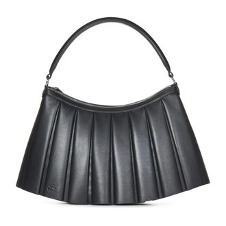 Lacoste Femme, Sacs, Noir, Taille: ONE Size Sacs en cuir plissé noir avec crocodile