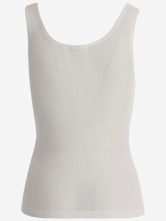 Chlo&eacute; Womens Cotton Tank Top With Logo White Shell