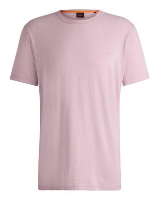 HUGO BOSS Leichtes T-Shirt mit gummiertem Logo-Schriftzug in