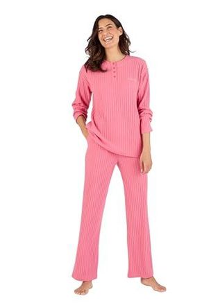 Damart Pyjama Thermolactyl en Maille c&ocirc;tel&eacute;e Femme Rose Taille 38-40 (S)