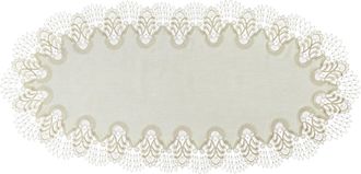 Plauener Spitze 4048M02_11_4085 Tischdecke Oslo, Größe 40 x 85 cm, oval