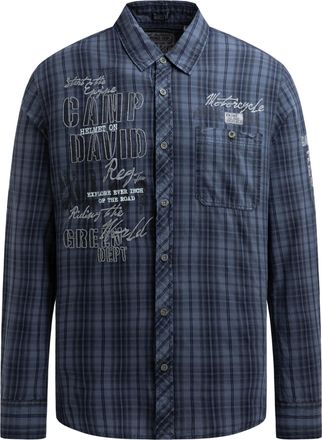 Camp David Herren Karohemd mit Prints, Patches und Stickereien Blue Shades, XXXL