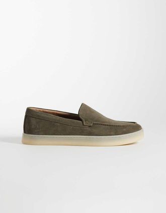Mango Schuhe aus echtem Wildleder in Khaki-Gr&uuml;n