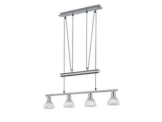 Trio Leuchten LED-JoJo-Pendelleuchte Levisto in Nickel matt, Glas alabasterfarbig weiß 371010407