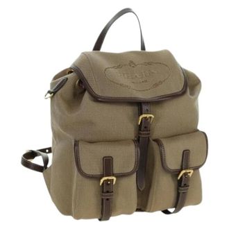 Prada Pre-owned Vintage Canvas Rucksack - - Pre-owned - Damen - Beige - ONE SIZE