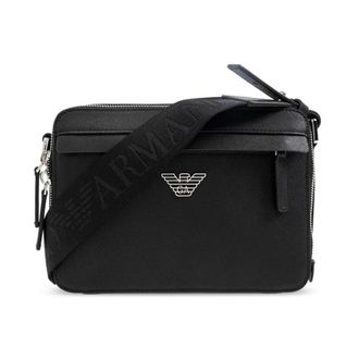 Emporio Armani Texturierte Umh&auml;ngetasche - - Bags - Herren - Schwarzk - ONE SIZE