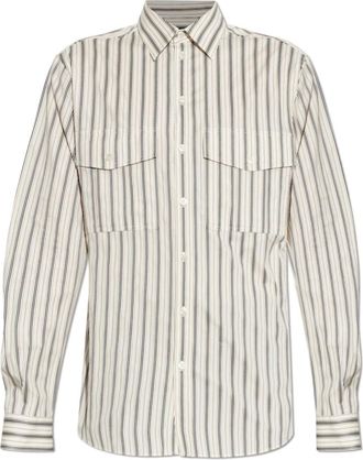 Dolce & Gabbana Homme, Chemises, Beige, Taille: XL Striped Martini Shirt