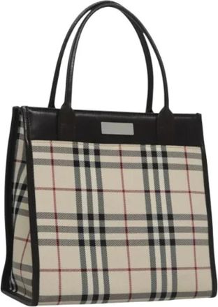 Burberry Pre-owned Toile sacs-main - Femme - Pre-owned - Beige - Taille: ONE Size
