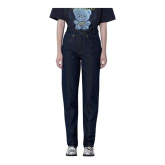 Ganni Slub Denim Fold Jeans - - Jeans - Damen - Blau - W27