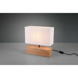 Trio Leuchten Trio Lighting - Lampe de table culot E27 bois abat-jour tissu - Trio - Woody gm
