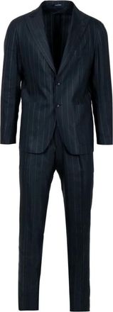 Tagliatore Homme, Costumes, Bleu, Taille: XL Costume en lin &agrave; rayures
