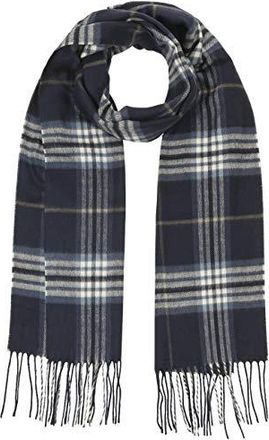 LIPODO Echarpe a Carreaux Cashmink Femme/Homme - Made in Germany echarpe pour lhiver homme franges automne-hiver - taille unique bleu fonce