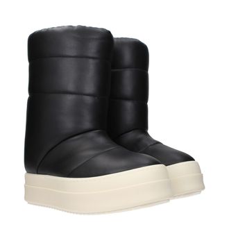Rick Owens Mens Black Leather Ankle Boots