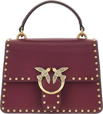 Pinko Pinko - Mini Love Bag One Top Handle &agrave; clous - Femme - Sacs - Rouge - Taille: ONE Size