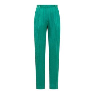 Forte_Forte Gestreifte Straight Leg Hose - - Trousers - Damen - Gr&uuml;n - XS