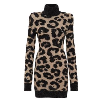 Philipp Plein Boucl&eacute; Lurex Langarm-Etuikleid - - Dresses - Damen - Braun - XS