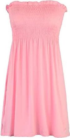 Generic Robe tunique trapèze pour femme, robe de plage sans bretelles, jupe de plage, robe dété, rose, L