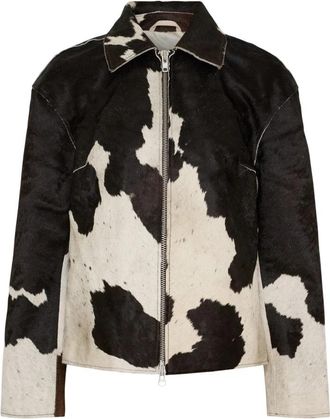Notyz Cow-print Leather Jacket - - Jackets - Damen - Mehrfarbig - 3XL