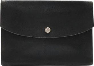Herm&egrave;s Sac pochette en cuir doccasion - Femme - Pre-owned - Noir - Taille: ONE Size