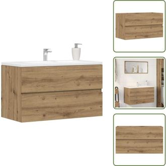 vidaXL Vidaxl - Armoire d&eacute;vier ch&ecirc;ne artisanal 90x38,5x45 cm - Bois ding&eacute;nierie r&eacute;sistant &agrave; lhumidit&eacute; - Design mural pour gain de place