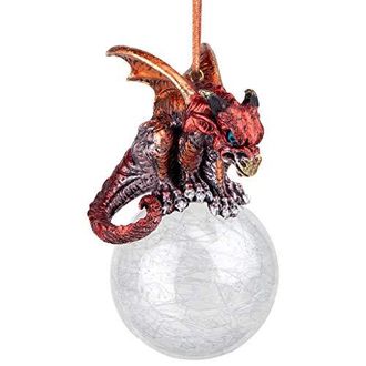 Design Toscano Desing Toscano Der Nachdenkliche Sitzvogel-Drache 2018 Der Nachdenkliche Sitzvogel-Drache 2018 Sammlerst&uuml;ck Feiertags-Schmuck, Vollfarbe, Polyresin, 9