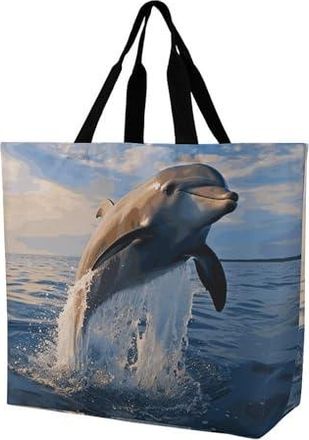 Generic Dauphin Mignon Sac &Agrave; Bandouli&egrave;re L&eacute;ger Sacs De Courses Grand Sac Fourre Tout Pour Universit&eacute; Shopping Voyage