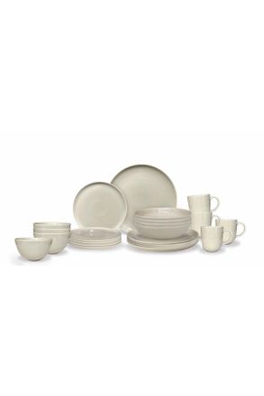 ASA Kombiservice Stilo, Greige, Keramik, 20-teilig, 0,3 ml, Essen & Trinken, Geschirr, Geschirr-Sets, Kombiservice