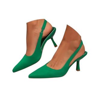 Minetom Escarpins Femme Su&egrave;de Pumps Talon Haut Et Bout Ferm&eacute; Parfait pour Les Mariages Et Les F&ecirc;tes Slip-on High Heels A Vert 40 EU