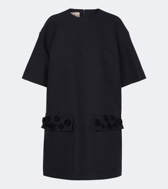 Plan C Verziertes Minikleid aus Gabardine