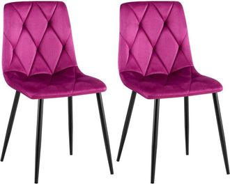 Clp 2er Set Esszimmerstuhl Clairton lila Samt