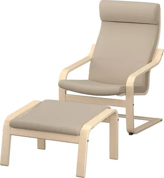IKEA PO&Auml;NG Sessel und Hocker