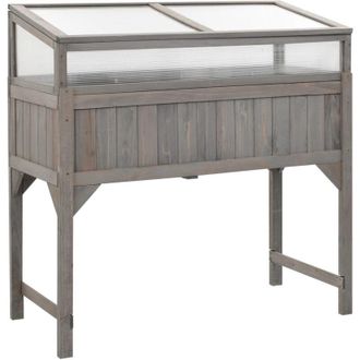 vidaXL Vidaxl - Lit sur&eacute;lev&eacute; avec serre 110x54x120 cm Bois de sapin massif