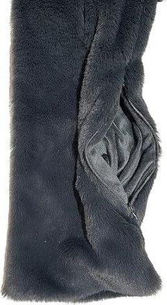 Generic &Eacute;charpe en fausse fourrure pour femme avec poche zipp&eacute;e dissimul&eacute;e pour lhiver, chaud et confortable, col en fourrure douce avec rangement dissimul&eacute; s