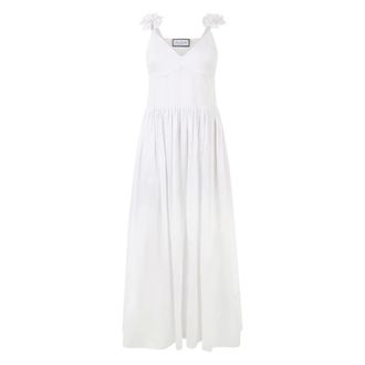 Philipp Plein Long Dress Roses - Femme - Robes - Blanc - Taille: 40 FR