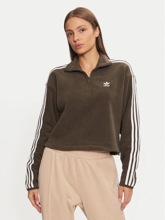 adidas Fleecejacke Polar Fleece 1/2 Zip IW3164 Gr&uuml;n Loose Fit