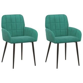 vidaXL Sedie Da Pranzo 2 Pz Velluto Turchese 56.5 X 50 X 85 Cm Vidaxl