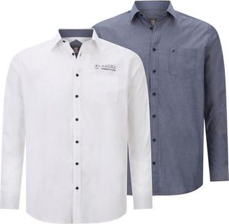 Jan Vanderstorm Homme Lot De 2 Chemises Ulfe Bleu Foncé, 3XL (XXXL) - 47/48