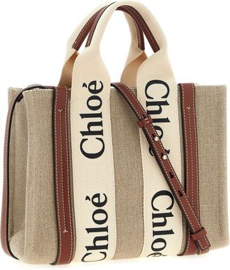 Chlo&eacute; Woody Canvas Tote Bag - Beige