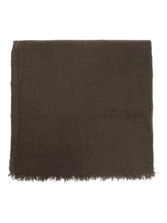 Rick Owens écharpe à bords frangés - Marron