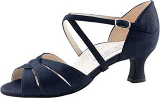 Werner Kern Chaussures de danse Ebony pour femme - Bleu Stella - Normal - 5 cm Flare - Fabriqu&eacute;es en Italie, bleu, 38 2/3 EU