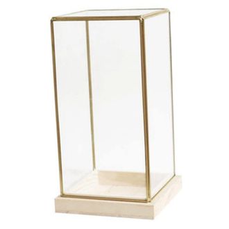 Cabilock Antike Schaubox Mit Kupferrahmen Und Holzsockel Transparentes Glasmaterial Stabil Und Praktisch F&uuml;r Pr&auml;sentation Und Aufbewahrung Zu Hause Laden